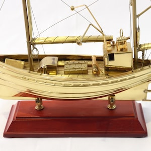 Fishing Boat Model, Hellen, Brass Ship Model, Gold Plated, Metal Ship ...