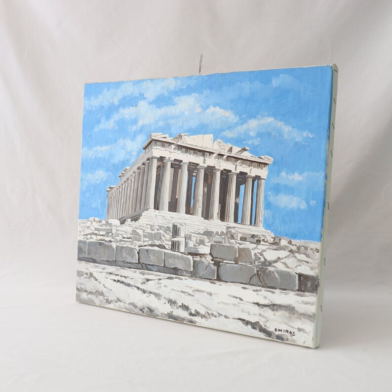 Parthenon Oil Painting, Original Oil Painting on Canvas, Hand Painted ...