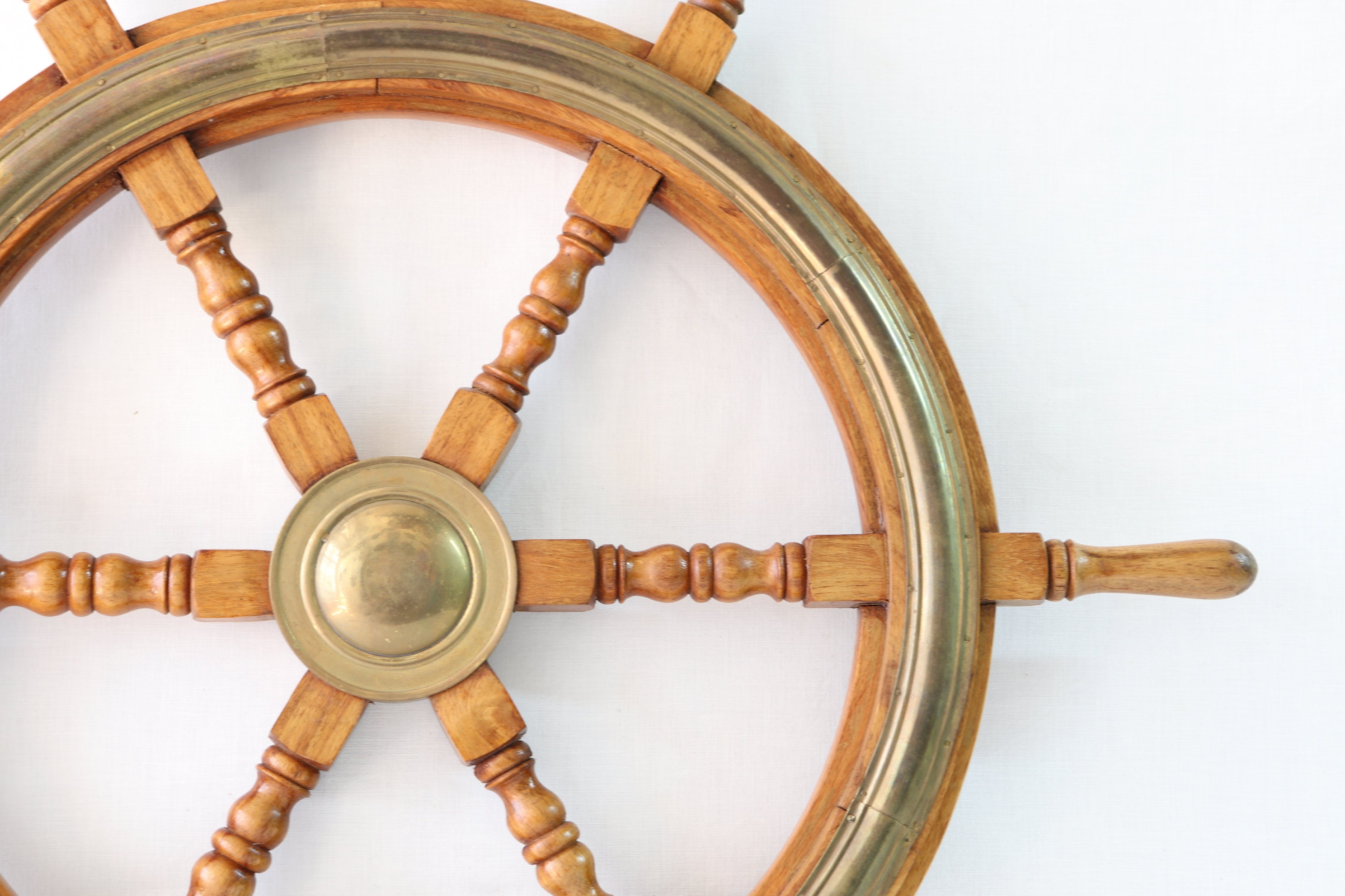 Vintage Nautical Ships Wheel, Wooden Ships Wheel, Decorative Ships ...