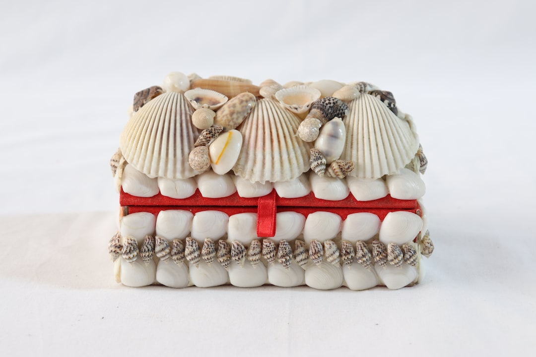 Vintage Handmade Seashell Jewelry Box, Antique Jewelry Box, Jewelry Box ...