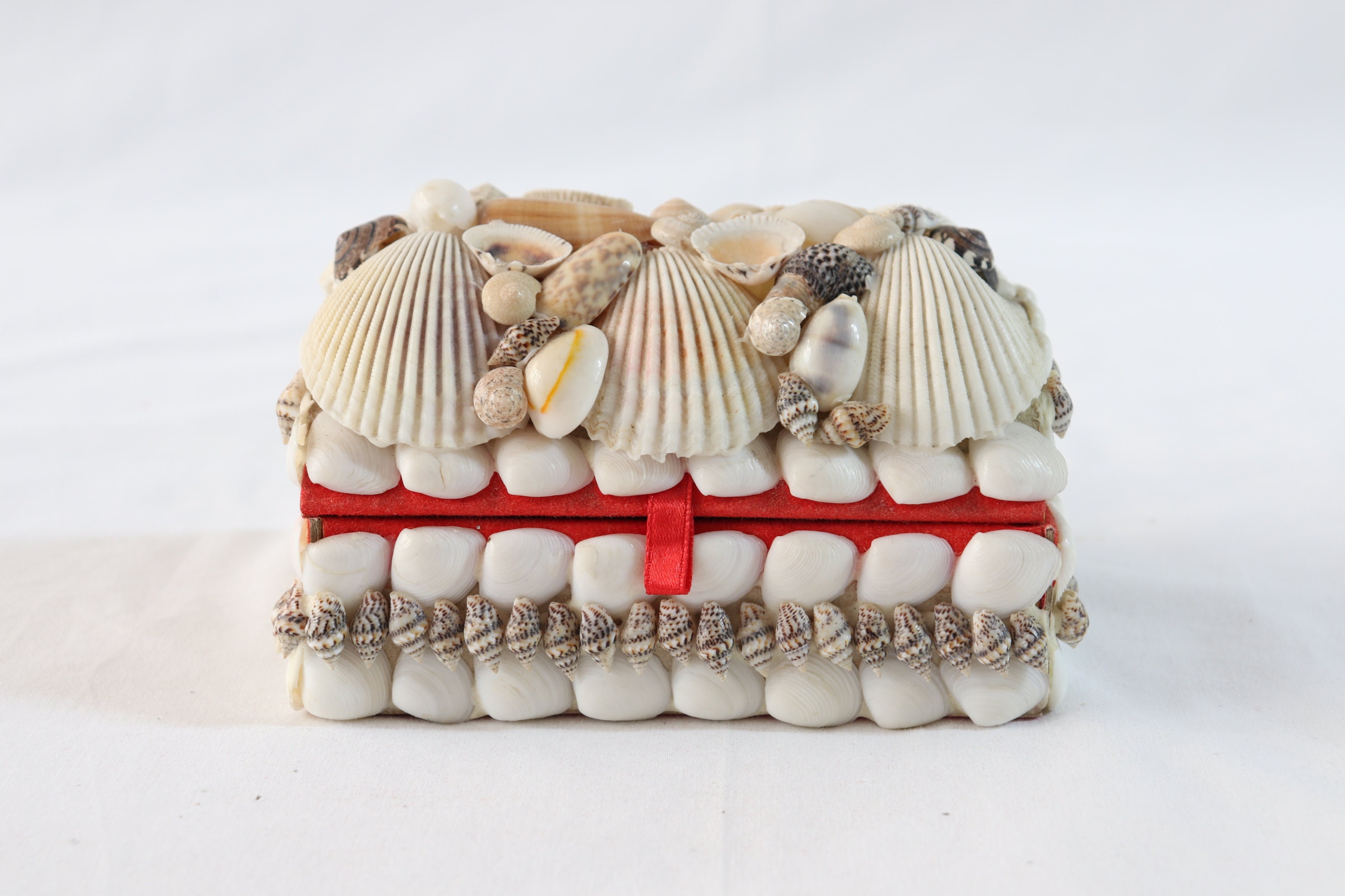 Vintage Handmade Seashell Jewelry Box, Antique Jewelry Box, Jewelry Box ...