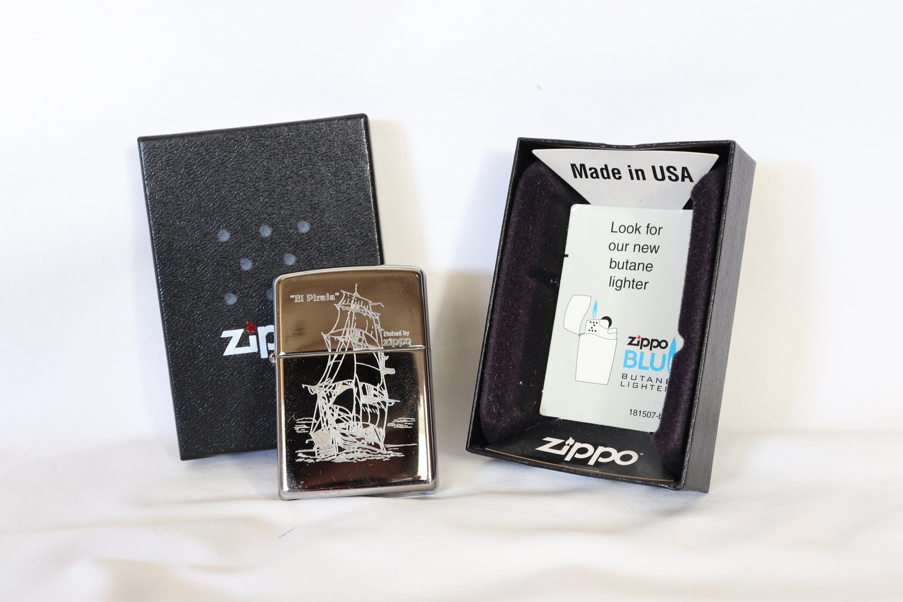 El Pirata Ship Zippo Lighter, Sailing Ship Zippo, Vintage Zippo Lighter ...