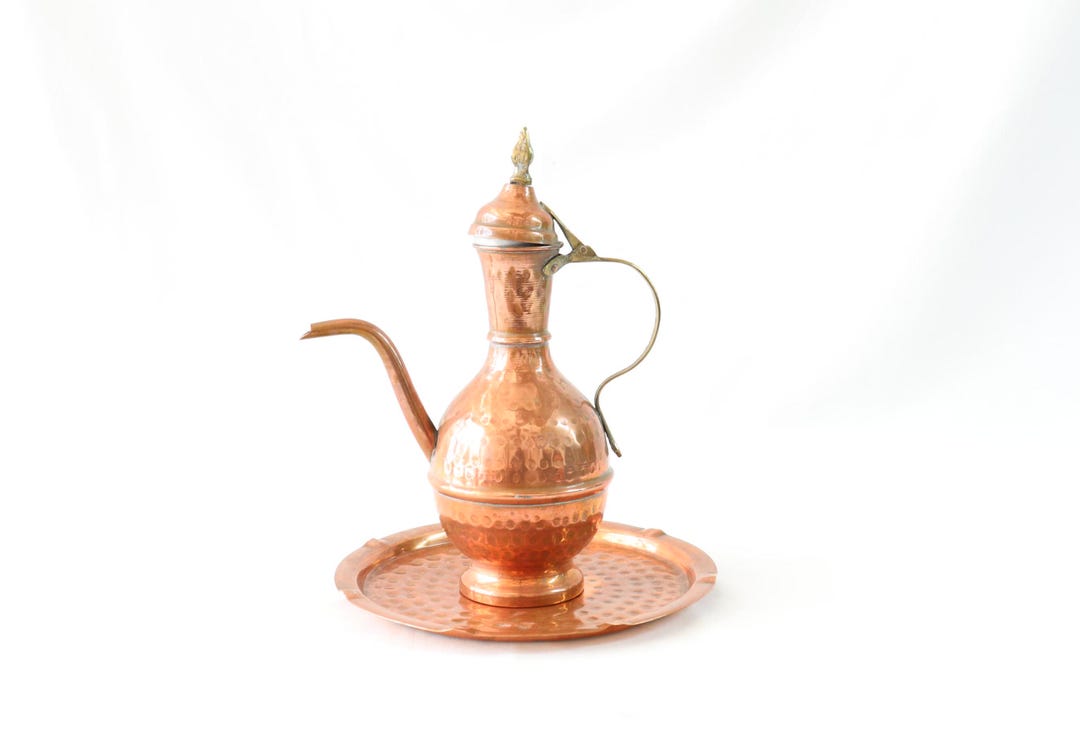 Olive Oil Set, Copper Olive Oil Dispenser, Copper Tray, Hand Forged ...