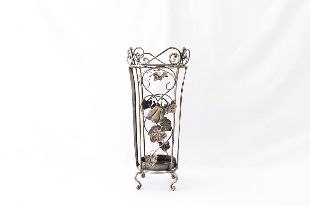 Metal Umbrella Stand, Metal Walking Stick Stand, Vintage Umbrella Stand ...