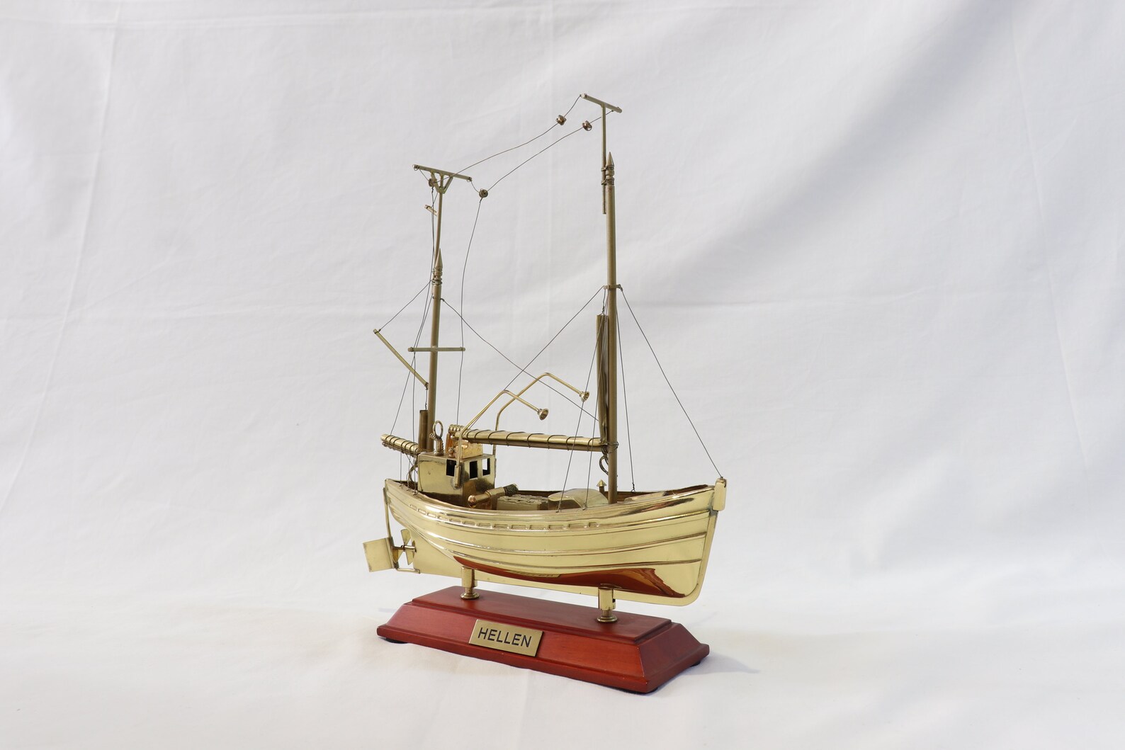 Fishing Boat Model, Hellen, Brass Ship Model, Gold Plated, Metal Ship ...
