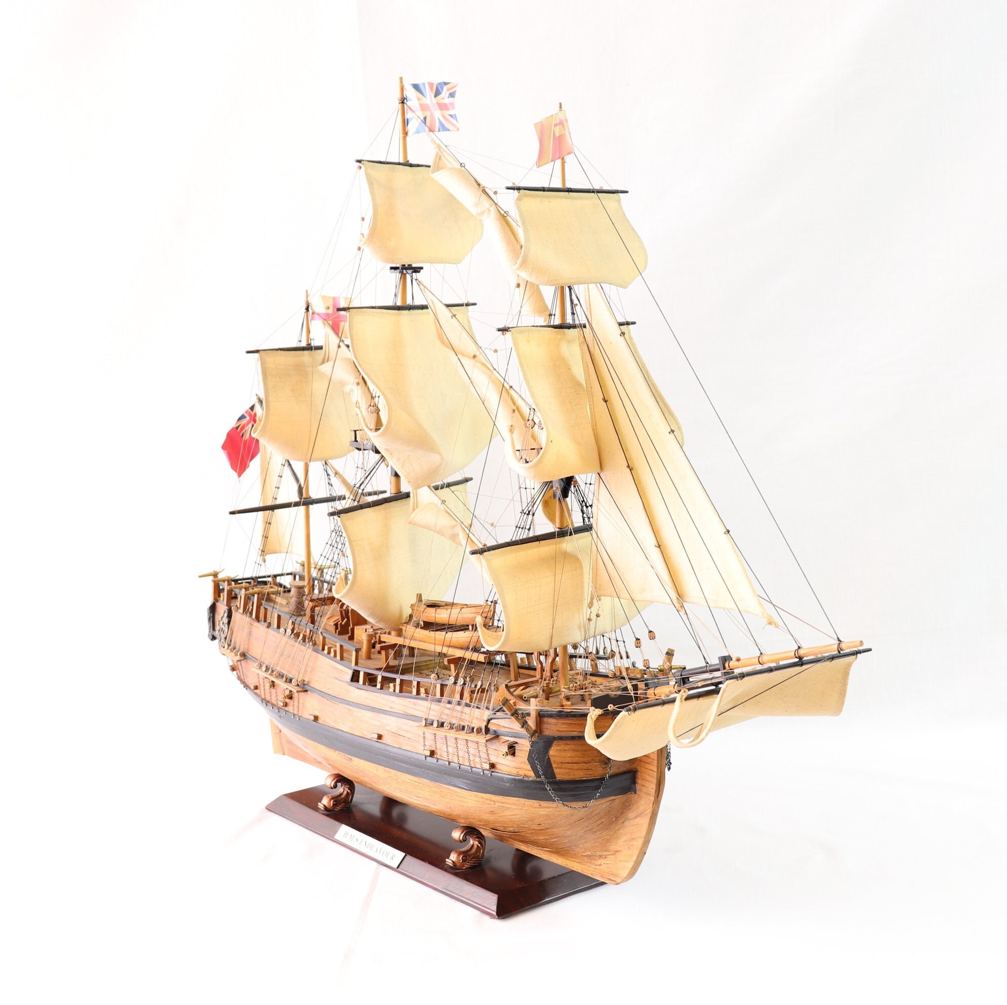 HMS Endeavour Ship Model Handmade Ship Model Vintage Ship - Etsy