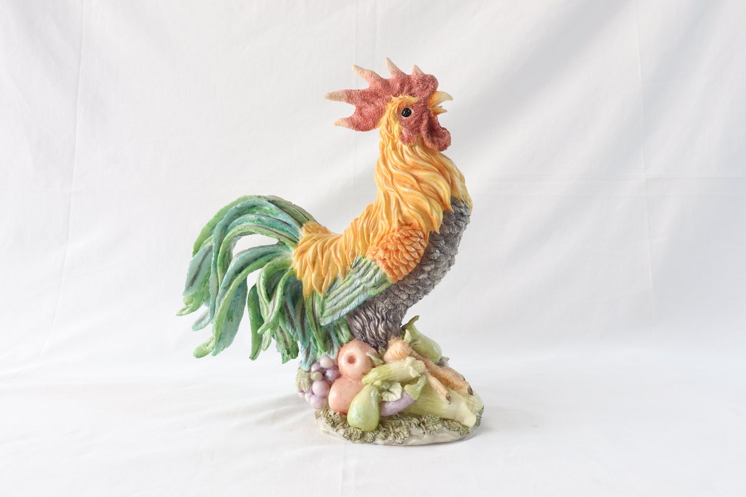 Vintage Rooster Figurine, Ceramic Rooster, Rooster Centerpiece, Rooster ...