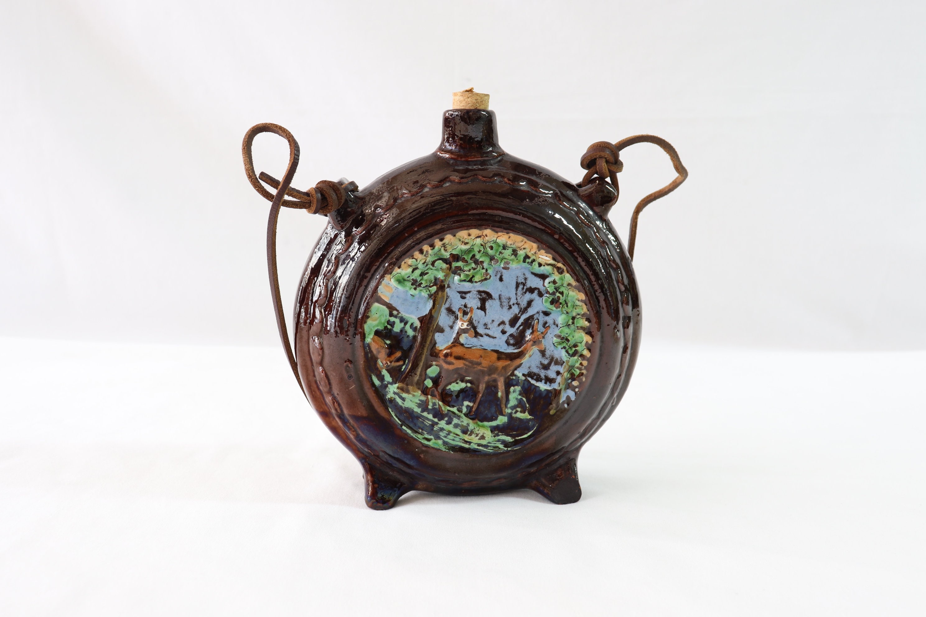 Antique Ceramic Flask Hand Painted Flask Decorative Flask - Etsy