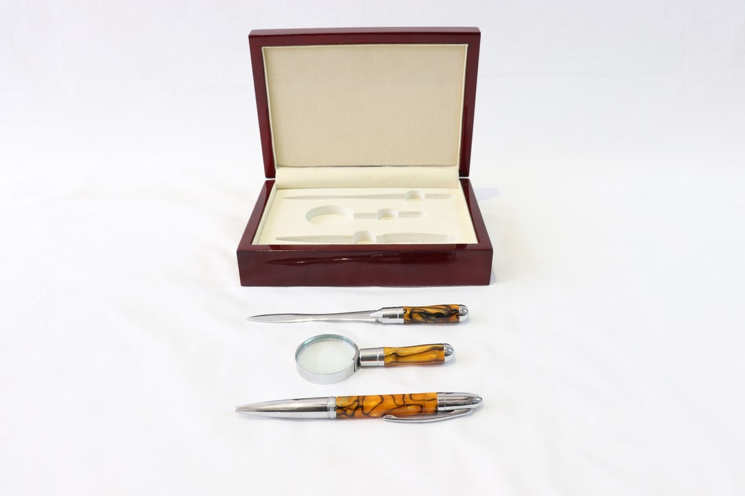 Vintage Desk Set, Silver Desk Set, Office Desk Accessories, Executive ...