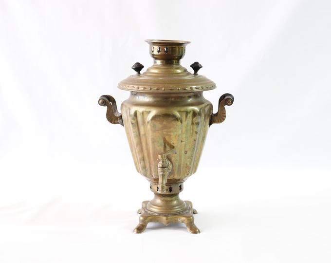 Antique Samovar, Brass Samovar, Coal Samovar, Decorative Samovar, Gold ...
