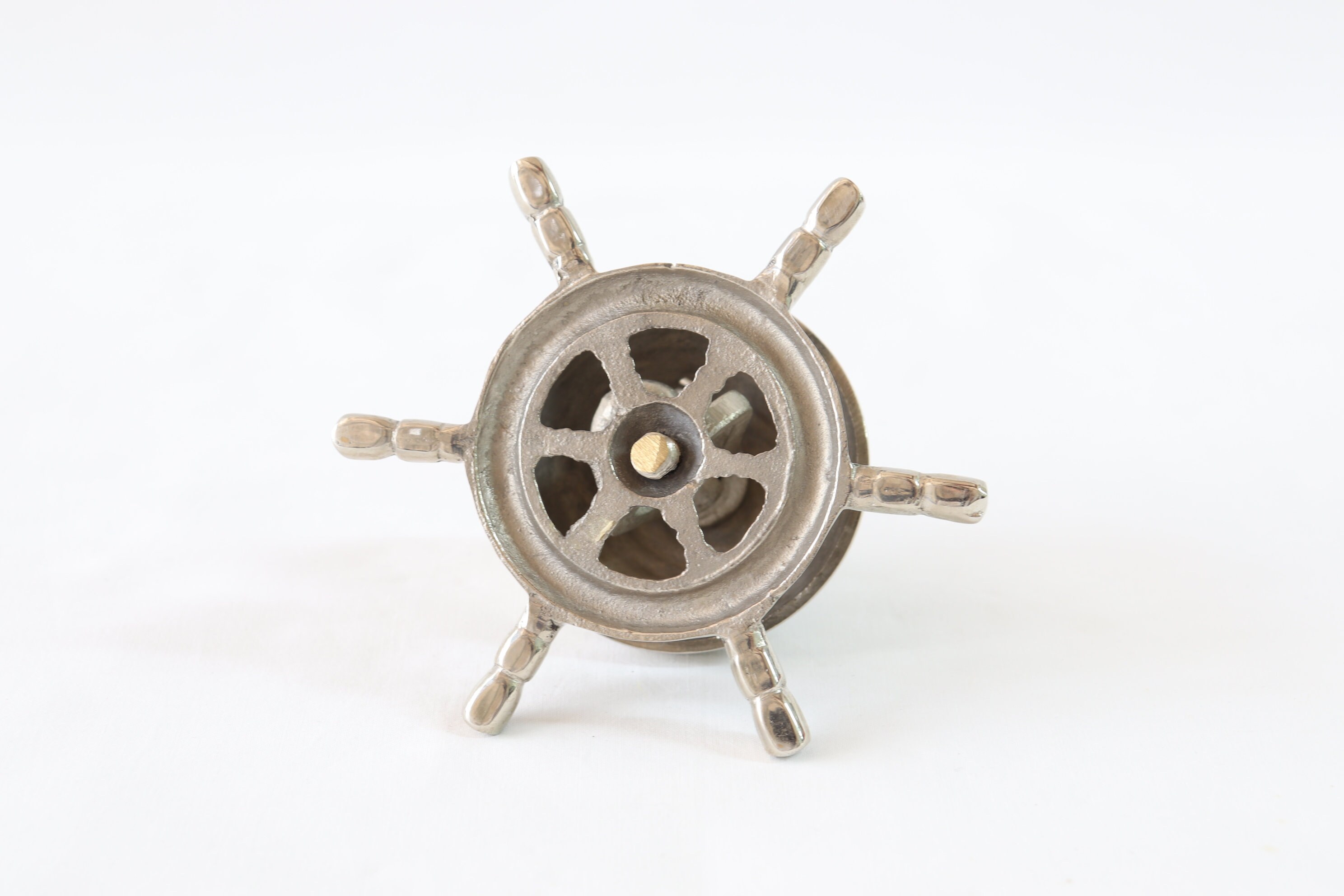 Vintage Reception Bell, Service Bell, Desk Bell, Nautical Ships Wheel ...