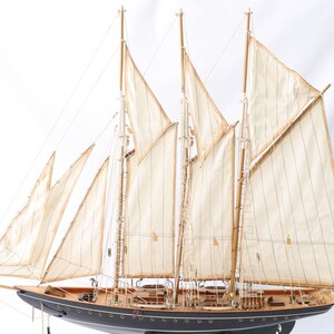 Atlantic Yacht Model, Schooner Ship Model, Wooden Ship Model, Handmade ...