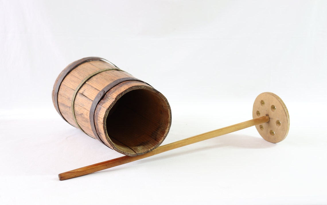 Antique Butter Churn, Wooden Butter Churn, Antique Kitchen Utensil ...
