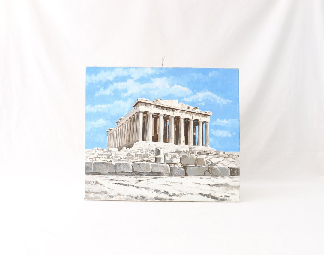 Parthenon Oil Painting, Original Oil Painting on Canvas, Hand Painted ...
