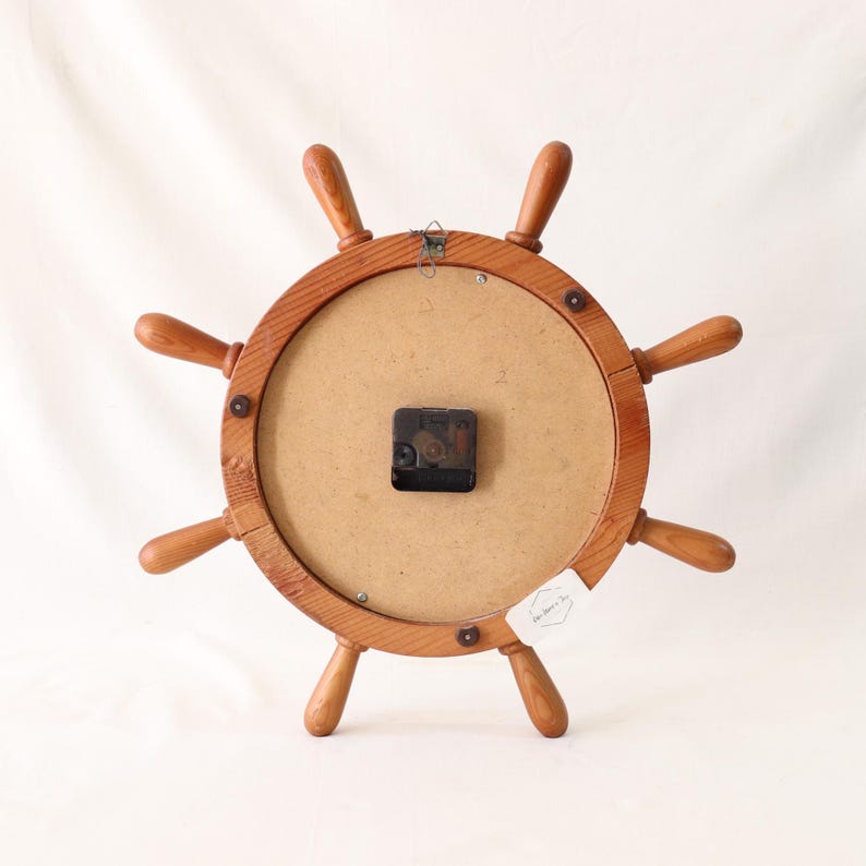 Ships Wheel Clock, Wooden Ships Wheel Clock, Nautical Clock, Nautical ...