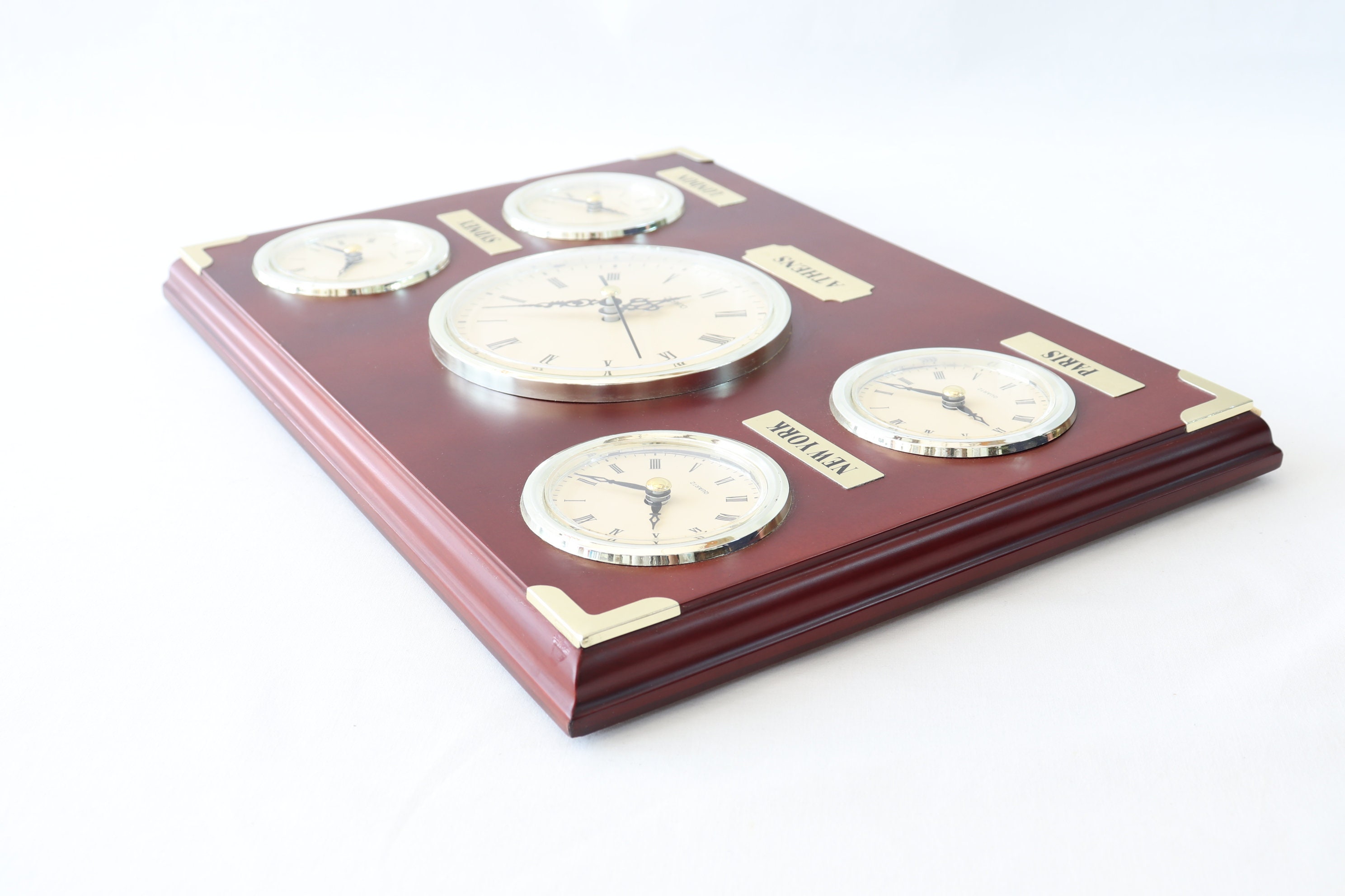 Vintage Time Zone Wall Clock Multi Time Zone Clock World | Etsy