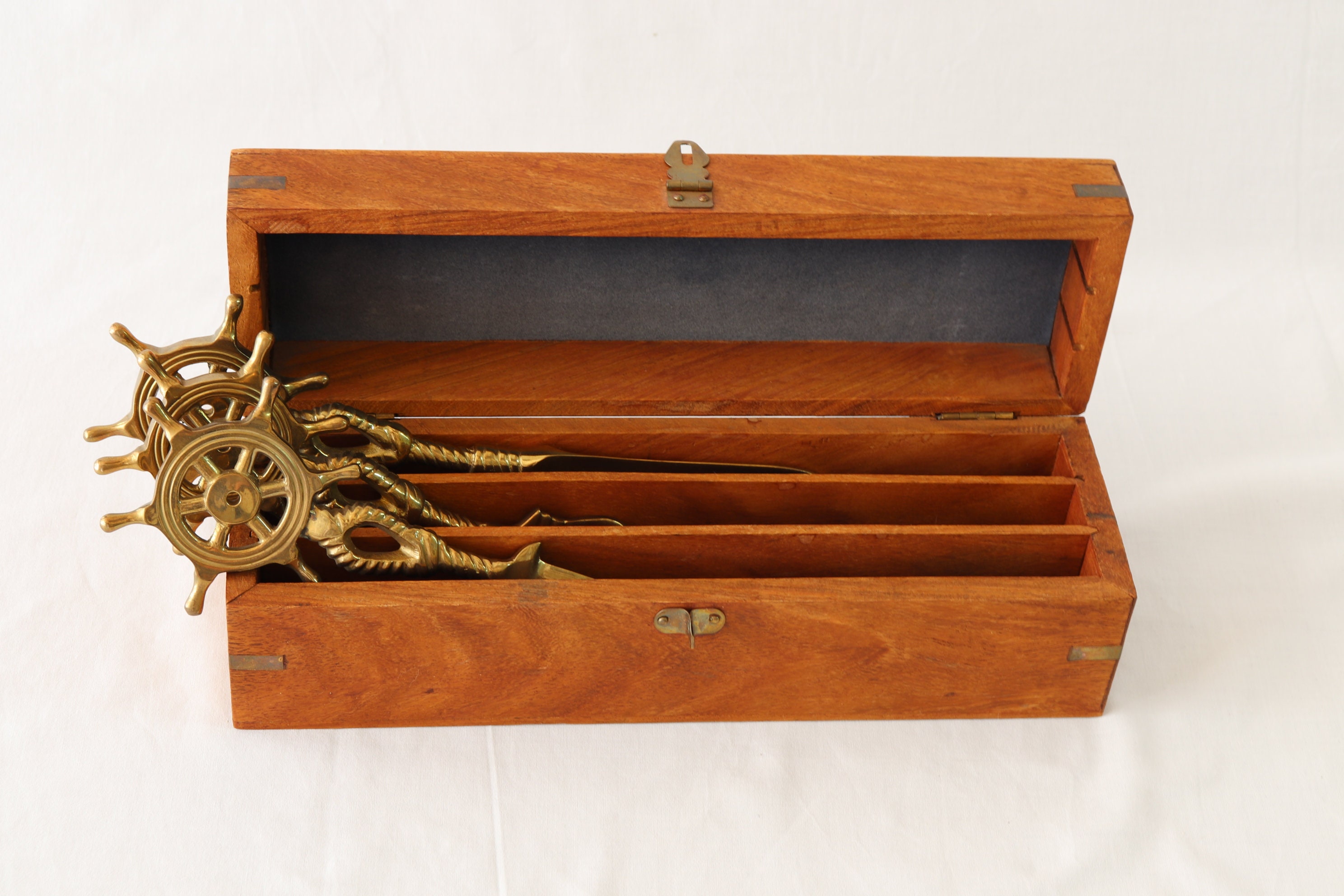 Vintage Desk Set Brass Desk Set Nautical Desk Accessories - Etsy