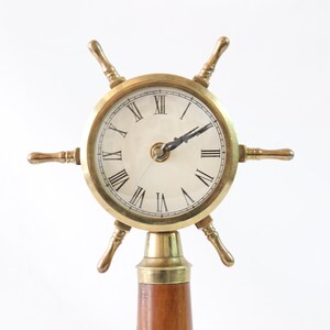 Ships Wheel Clock, Nautical Desk Clock, Maritime Clock, Nautical Ships ...
