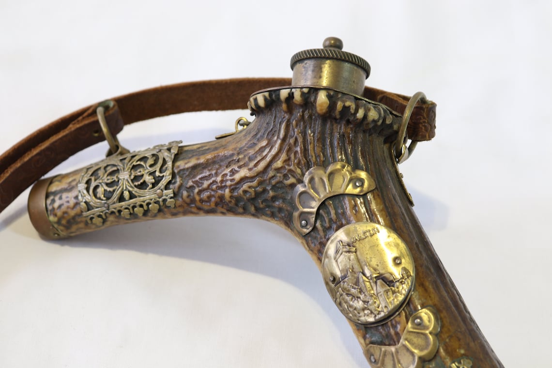 Antique Black Powder Flask Antique Black Powder Horn Antique | Etsy