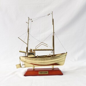Fishing Boat Model, Hellen, Brass Ship Model, Gold Plated, Metal Ship ...