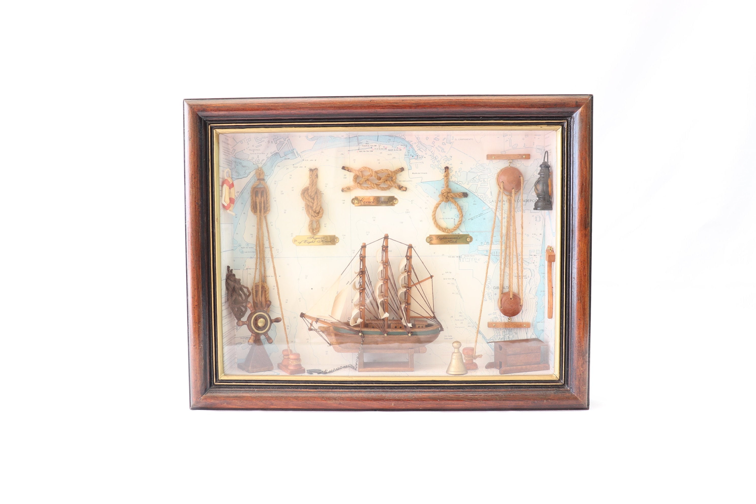 Vintage Nautical Wall Hanging, Wooden Sailing Boat Model, Nautical ...