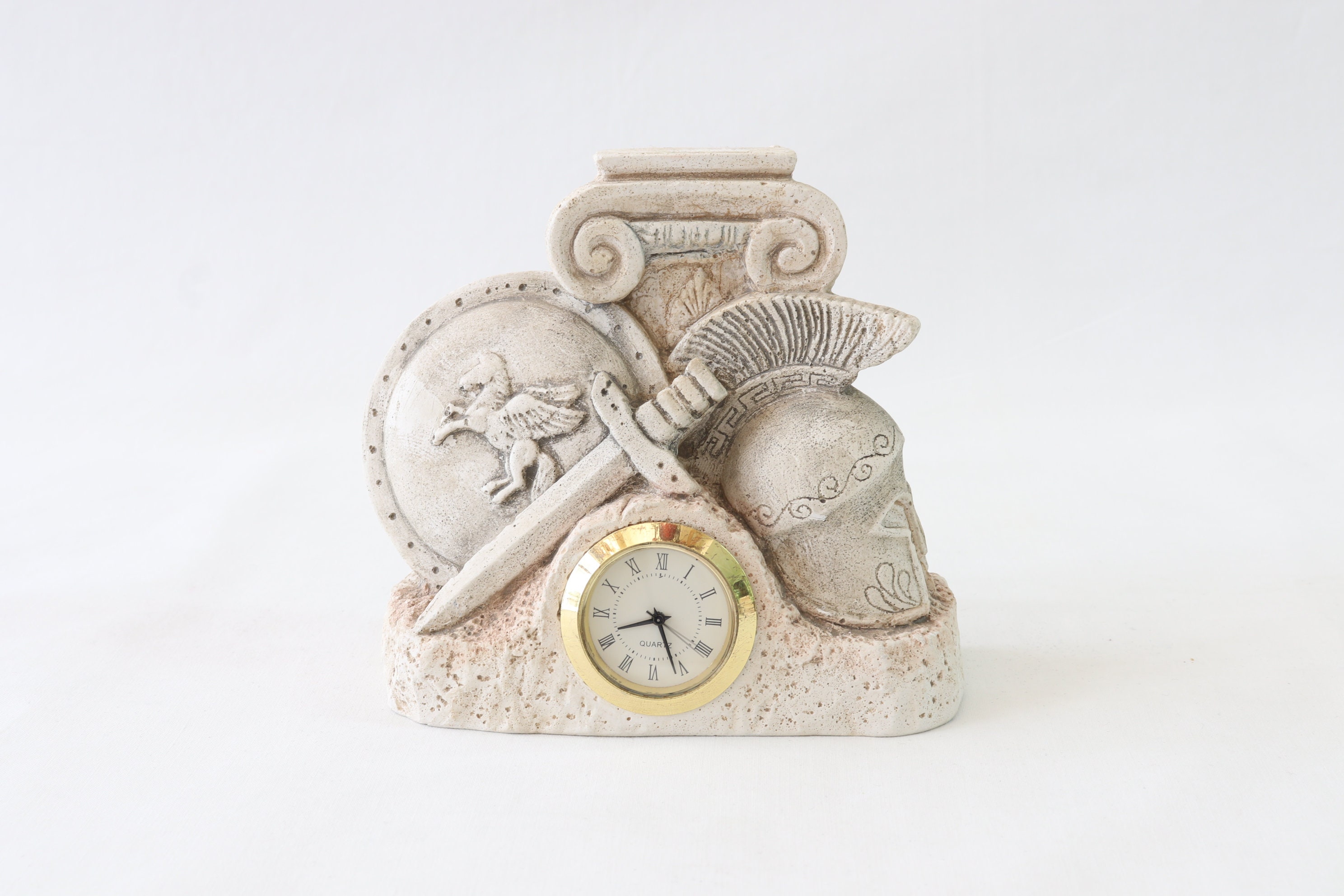 Ceramic Table Clock Greek Clock Desk Clock Desk | Etsy