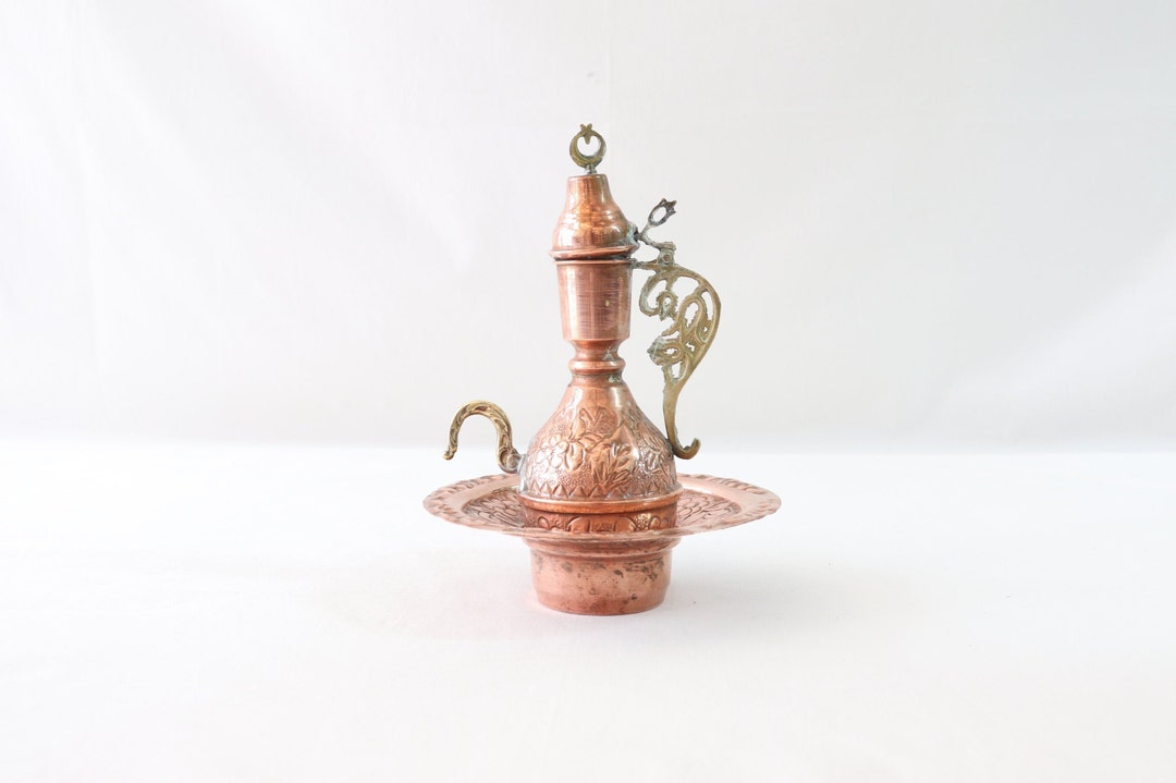 Antique Turkish Tea Set, Copper Tea Set, Handmade Tea Set, Tea Cup, Tea ...