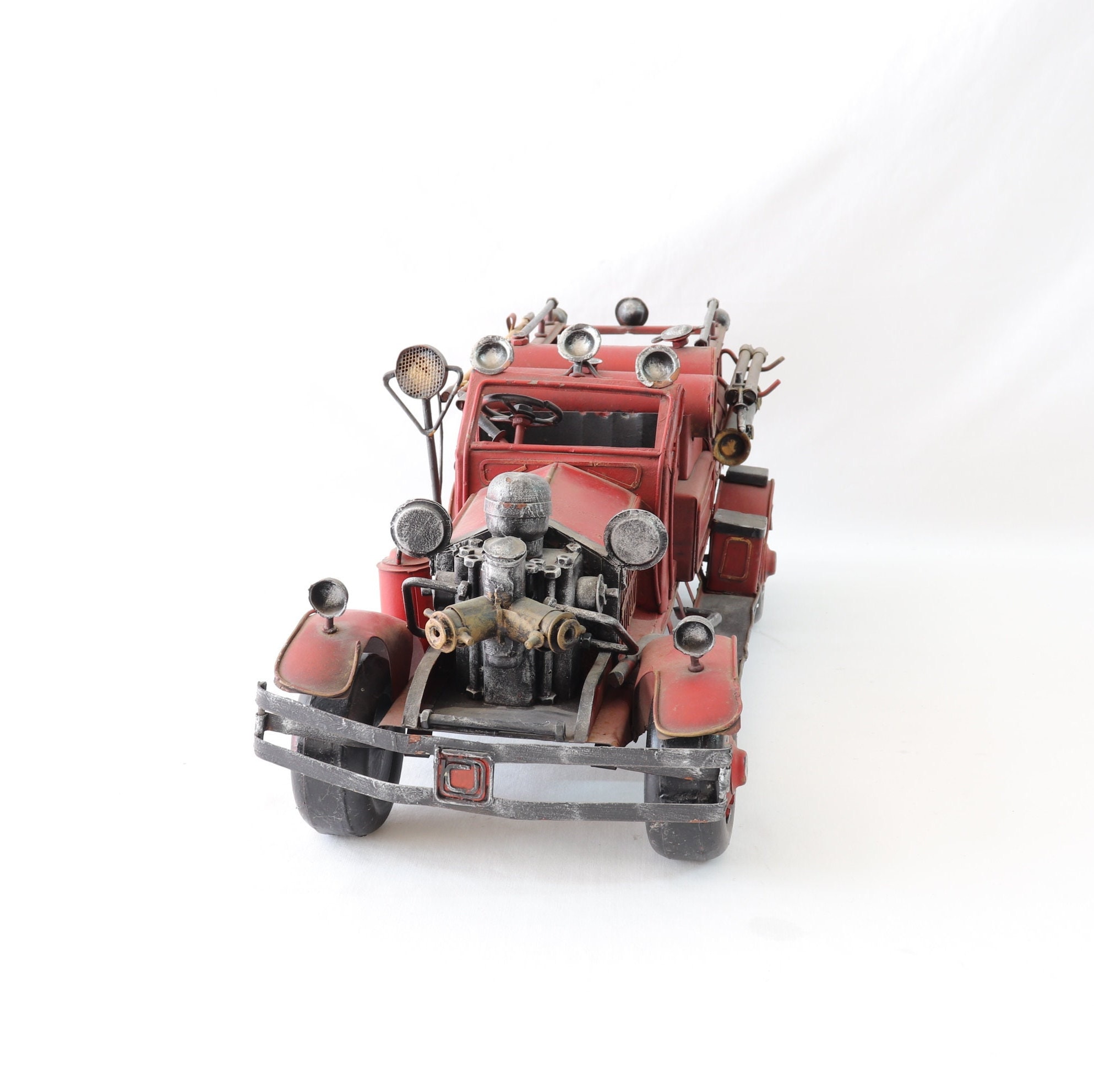 Antique Fire Truck Model Fire Truck Miniature Metal Car - Etsy