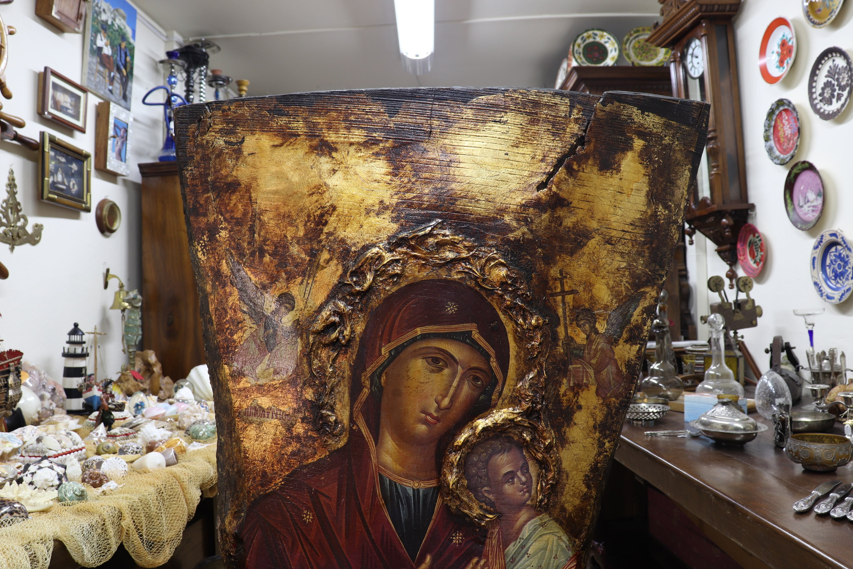 Wooden Virgin Mary Icon, Virgin Mary Wall Art, Orthodox Icon, Byzantine ...