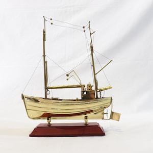 Fishing Boat Model, Hellen, Brass Ship Model, Gold Plated, Metal Ship ...