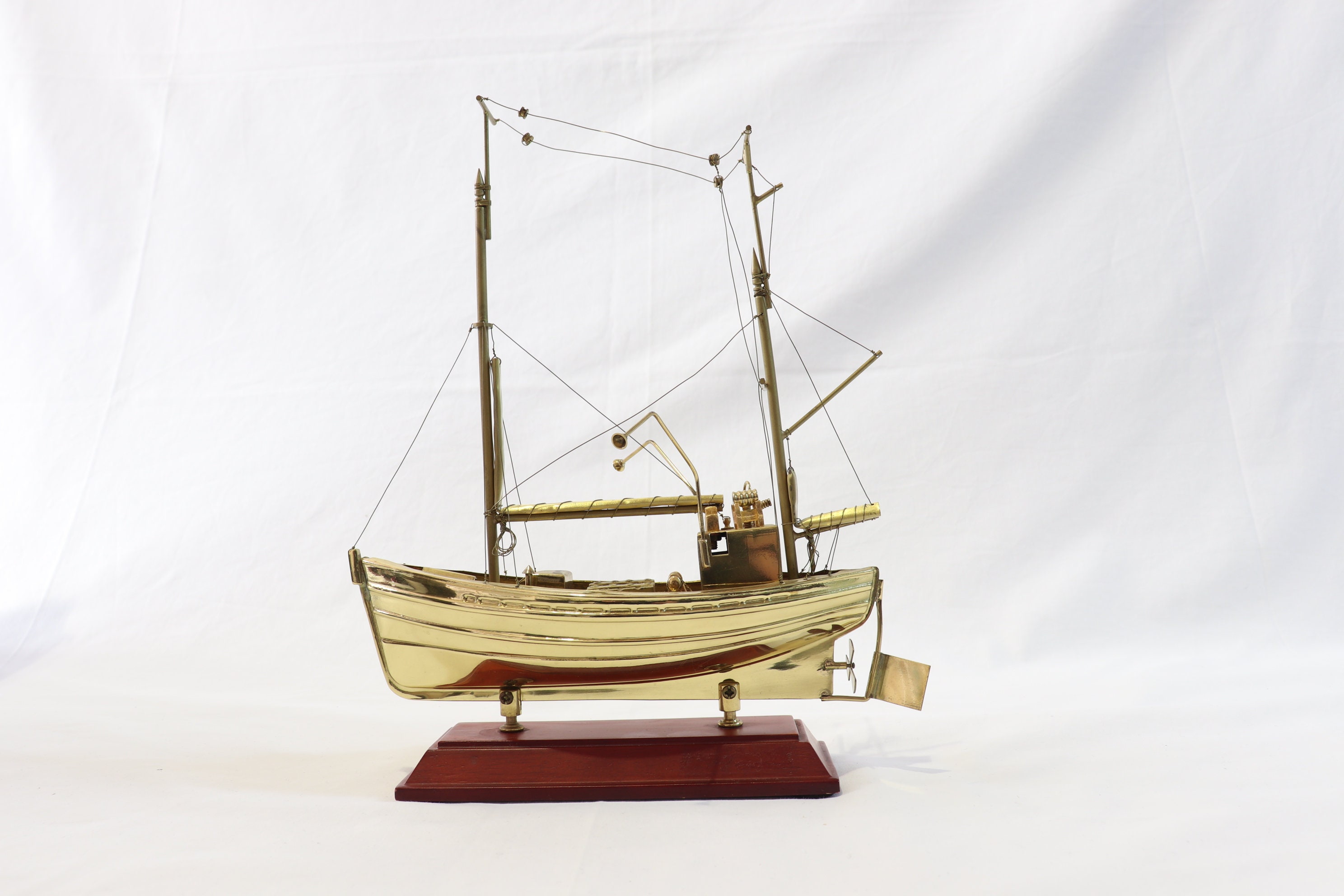 Fishing Boat Model, Hellen, Brass Ship Model, Gold Plated, Metal Ship ...