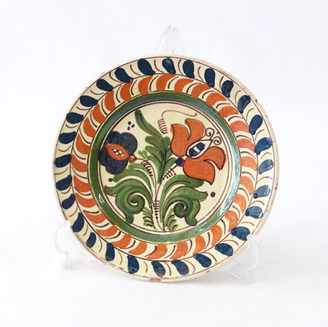 Vintage Ceramic Plate, Hand Painted Plate, Wall Hanging Plate, Wall ...