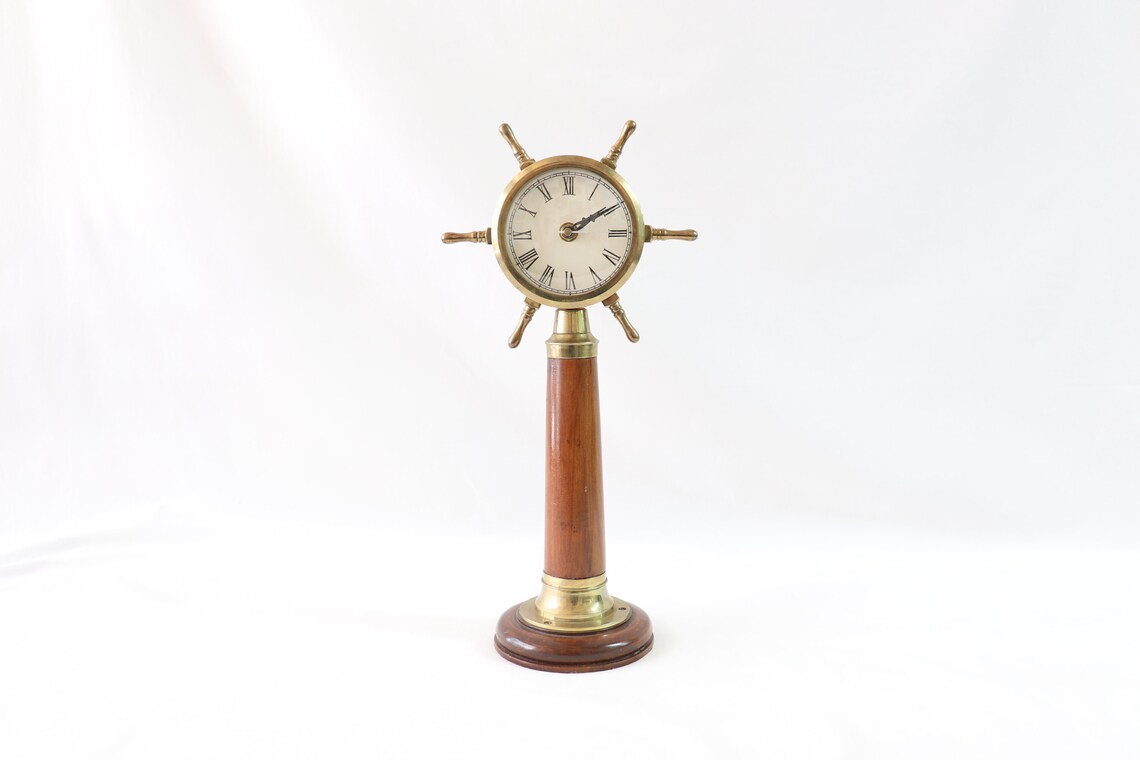 Ships Wheel Clock Nautical Desk Clock Maritime Clock | Etsy