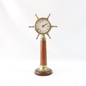 Ships Wheel Clock, Nautical Desk Clock, Maritime Clock, Nautical Ships ...