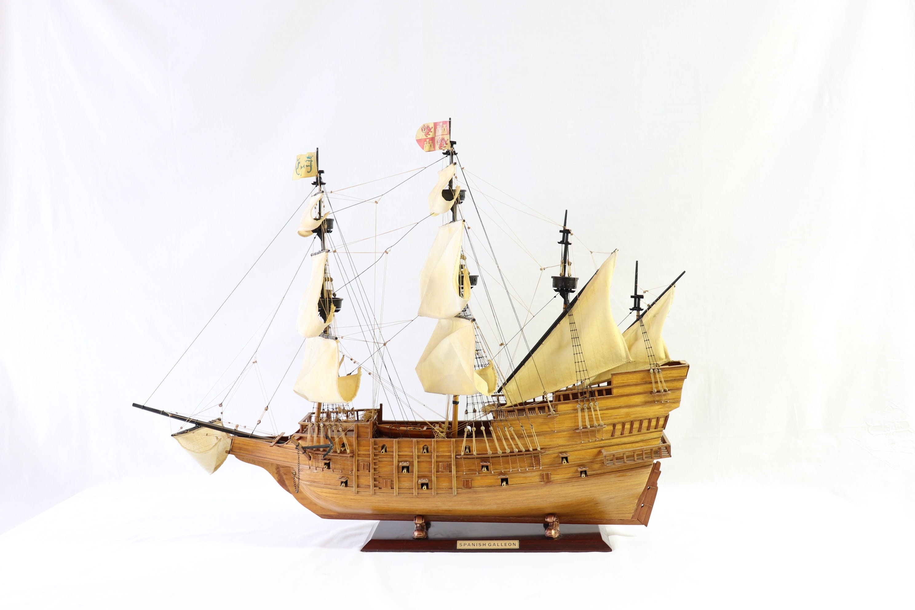 Spanish Galleon Ship Model, Wooden Ship Model, Handmade Ship Model ...