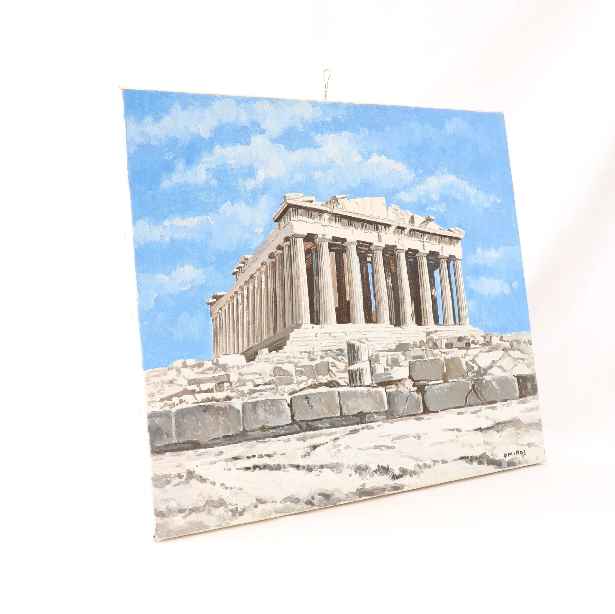 Parthenon Oil Painting, Original Oil Painting on Canvas, Hand Painted ...