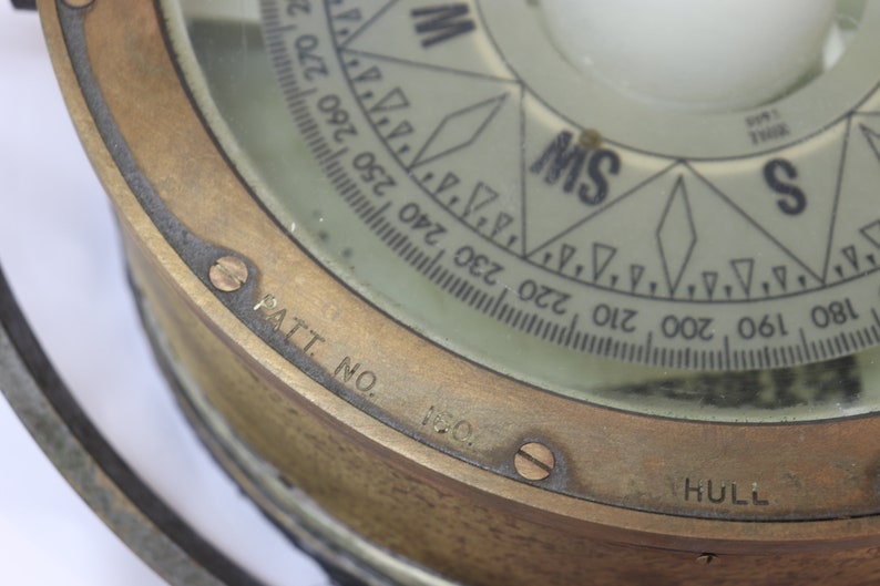 Antique Solid Brass Gimbal Compass Ships Compass Nautical | Etsy