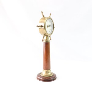Ships Wheel Clock, Nautical Desk Clock, Maritime Clock, Nautical Ships ...