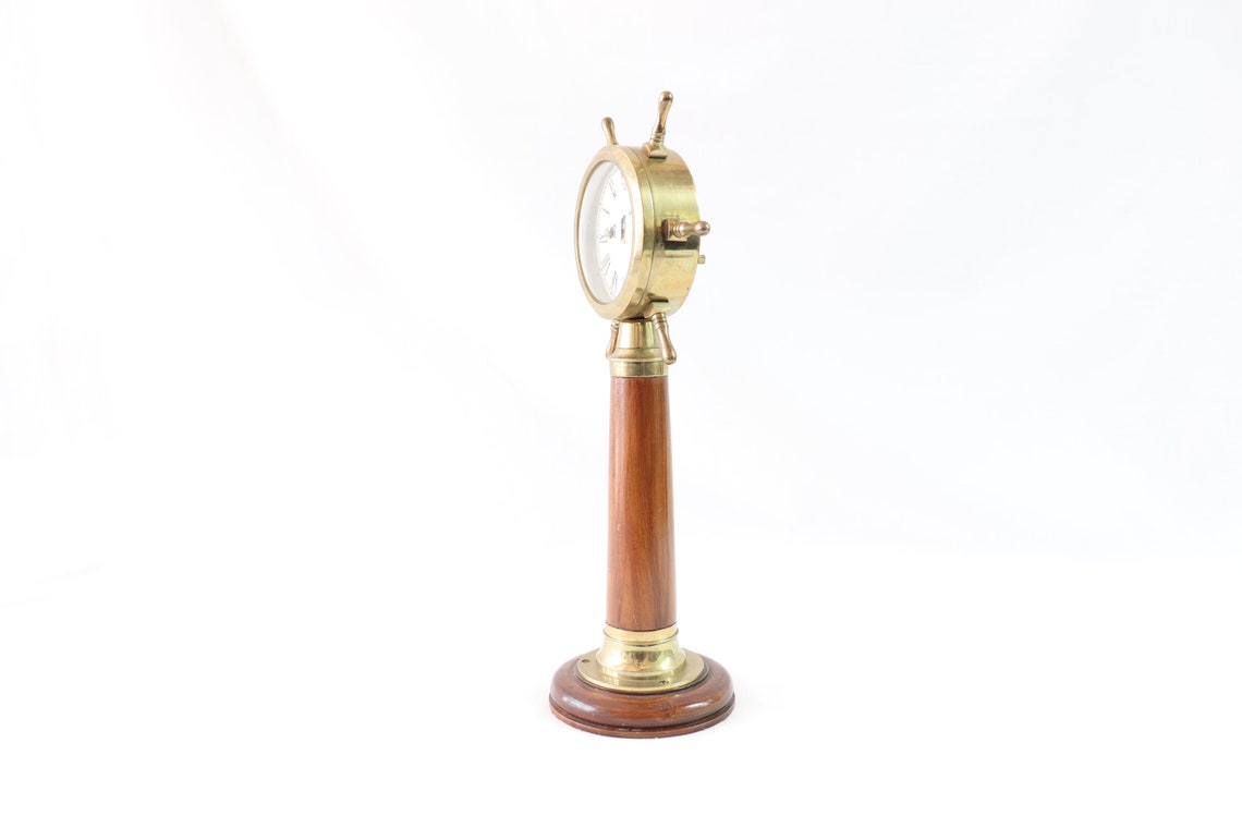 Ships Wheel Clock, Nautical Desk Clock, Maritime Clock, Nautical Ships ...