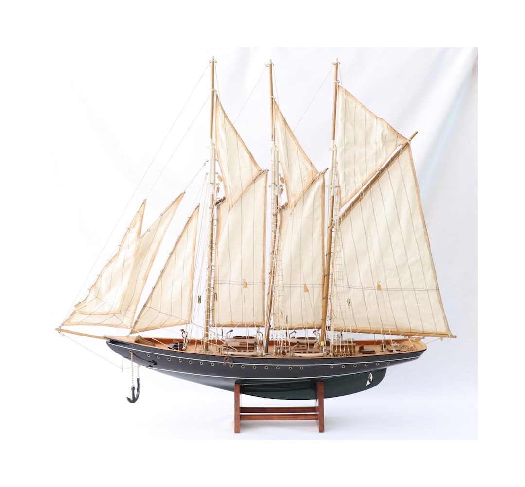 Atlantic Yacht Model, Schooner Ship Model, Wooden Ship Model, Handmade ...