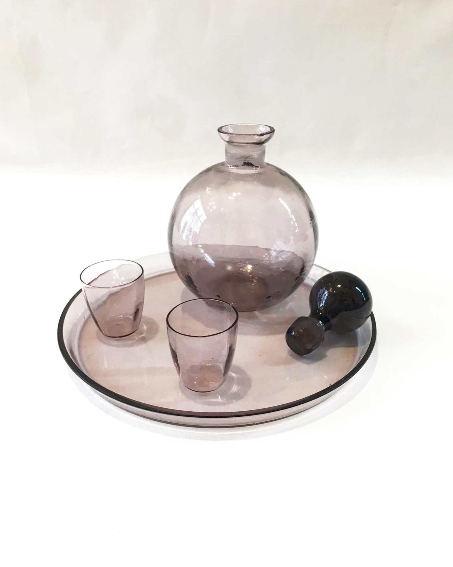 Purple Glass Decanter Set Decanter With Shot Glasses and - Etsy