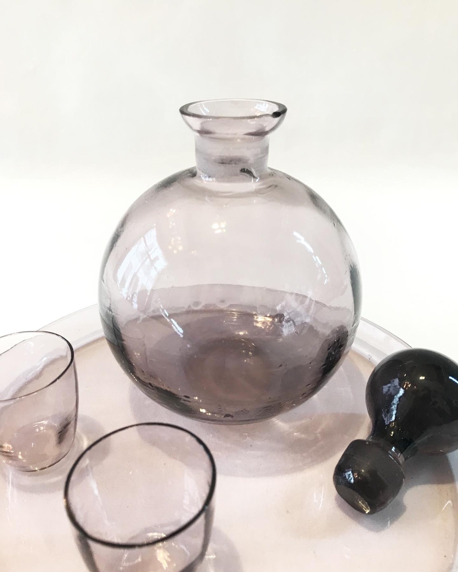 Purple Glass Decanter Set Decanter With Shot Glasses and - Etsy