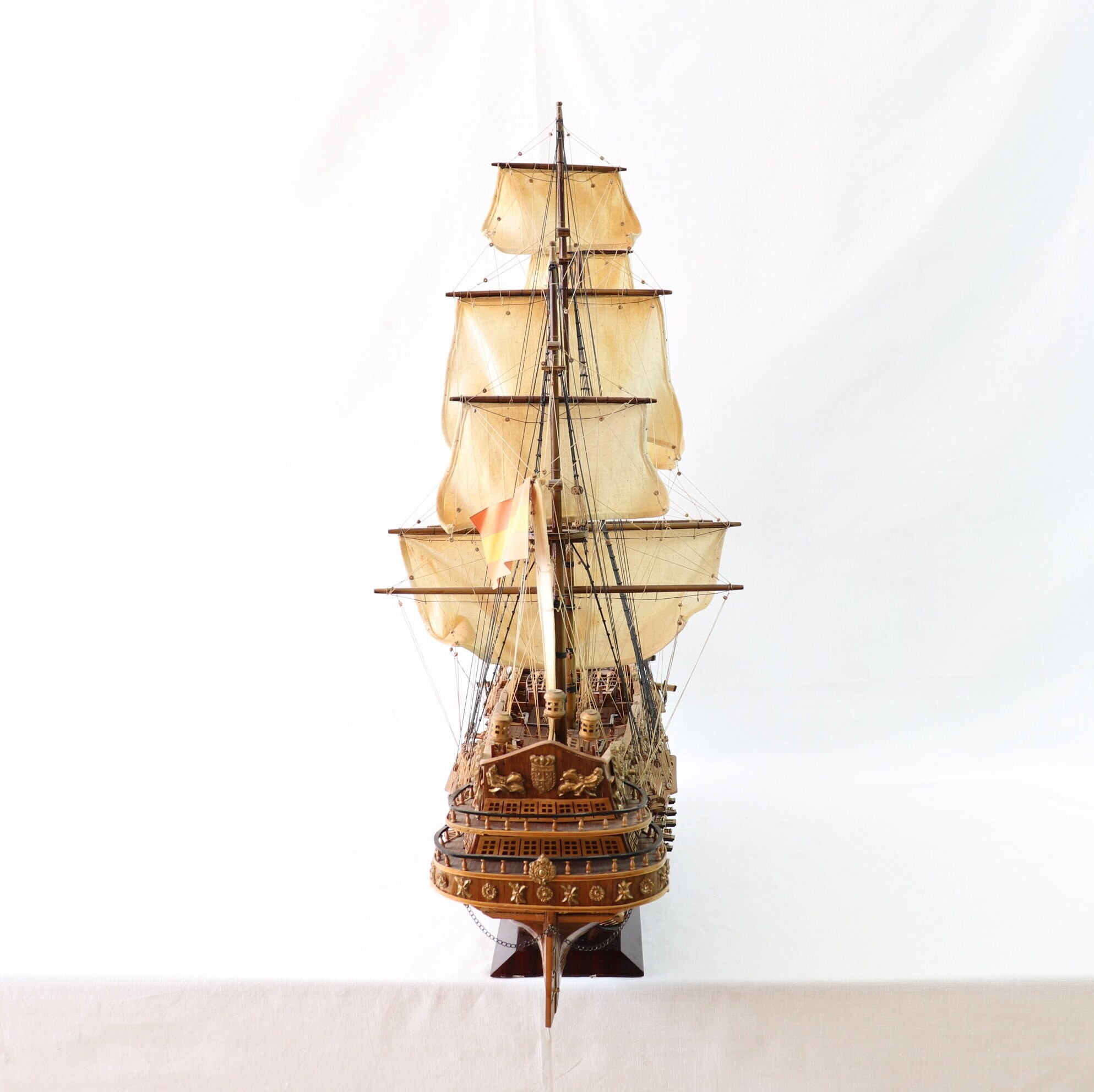 San Felipe Ship Model, Wooden Ship Model, Handmade Ship Model, Antique ...