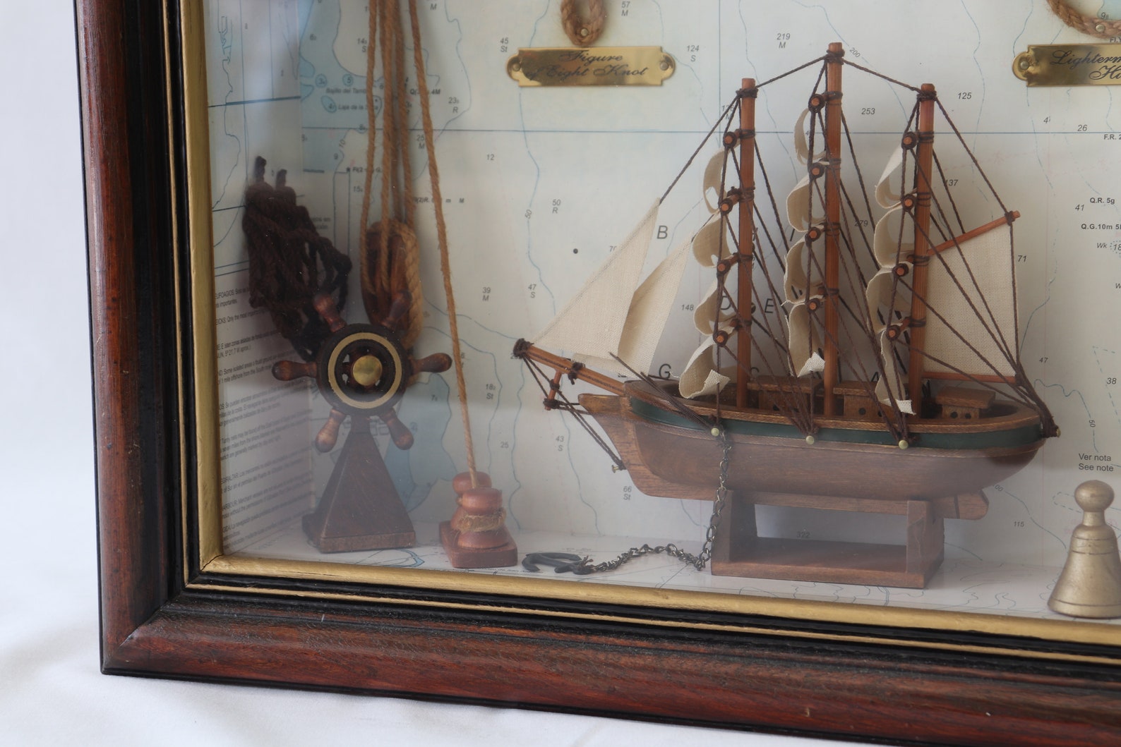 Vintage Nautical Wall Hanging, Wooden Sailing Boat Model, Nautical ...