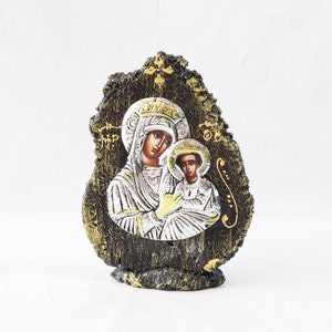 Virgin Mary Icon, Jesus Christ Icon, Handmade Icon, Silver Icon, Gold ...