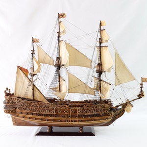 San Felipe Ship Model, Wooden Ship Model, Handmade Ship Model, Antique ...