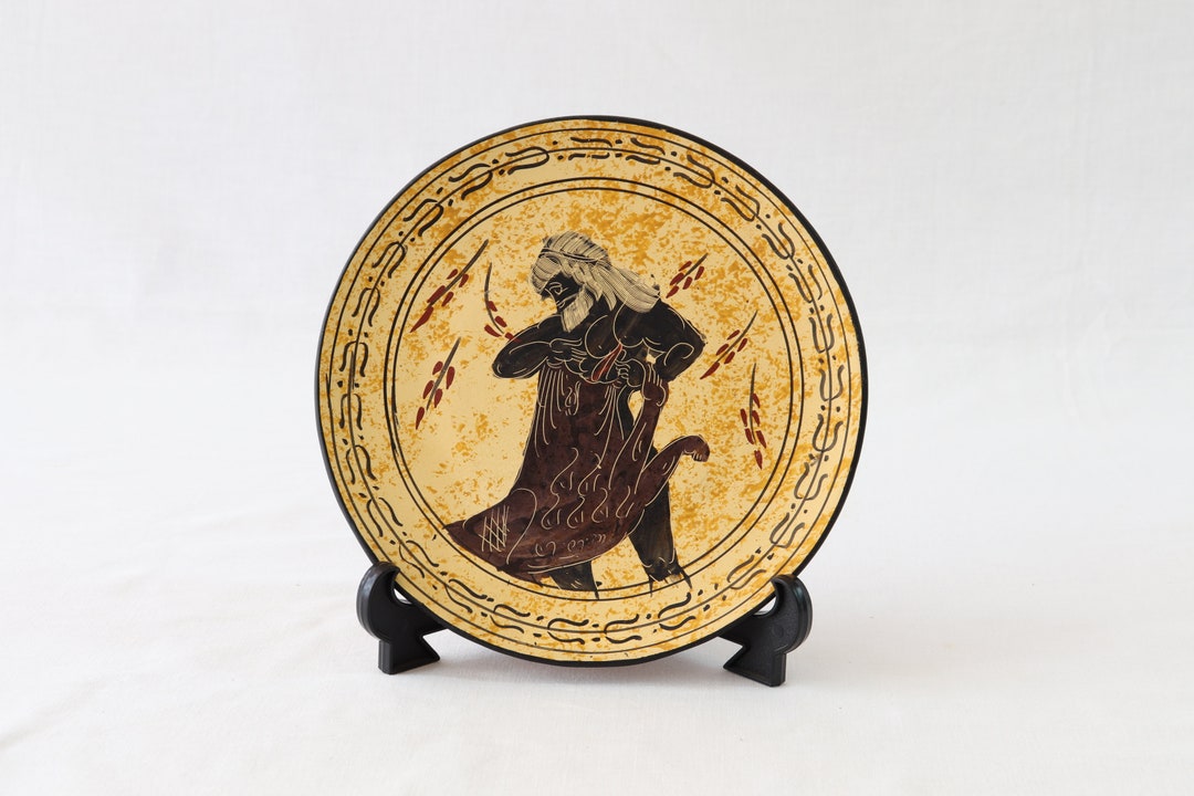 Vintage Ceramic Plate, Ancient Greek Plate, Greek Ceramics, Hercules ...