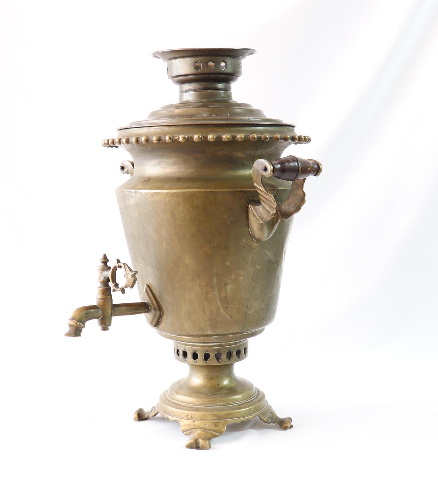 Antique Coal Samovar, Brass Samovar, XL Samovar, Big Samovar ...