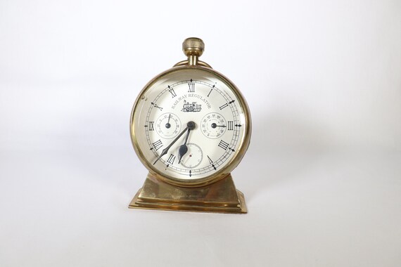 Vintage Weather Station Clock Vintage Brass Table Clock | Etsy