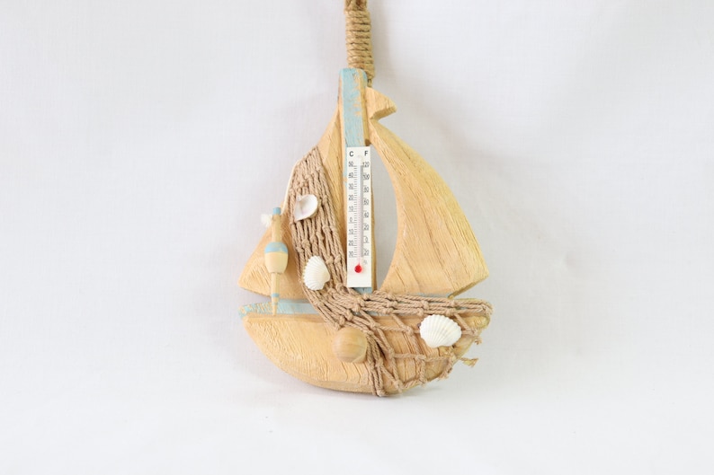 Wooden Ship Thermometer, Wall Thermometer, Wooden Handmade Ship, Ship ...